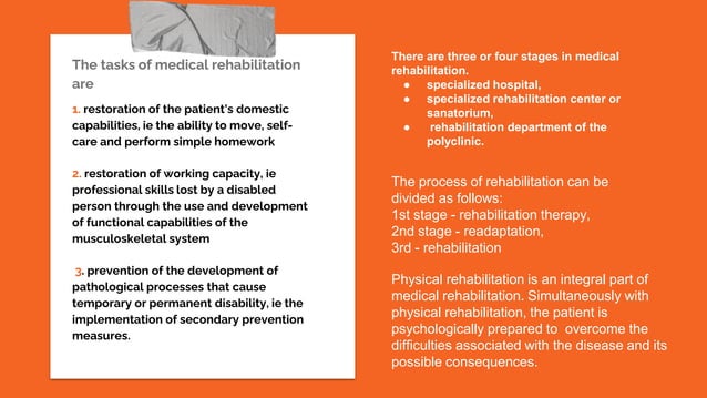 Basics of physical rehabilitation. Types of training, principles of ...