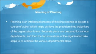 Basics of planning | PPTX