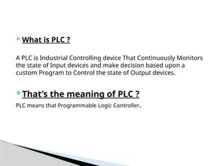 Basics Of Programmable Logic Controllers PLC.pptx