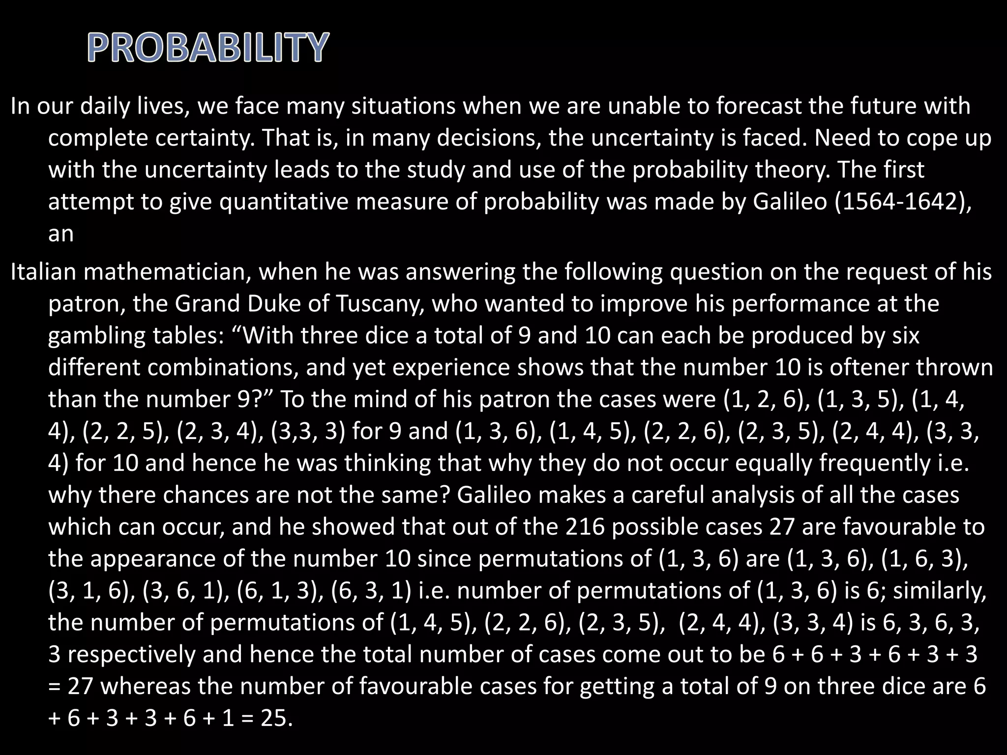 Basics of probability 9 | PPTX