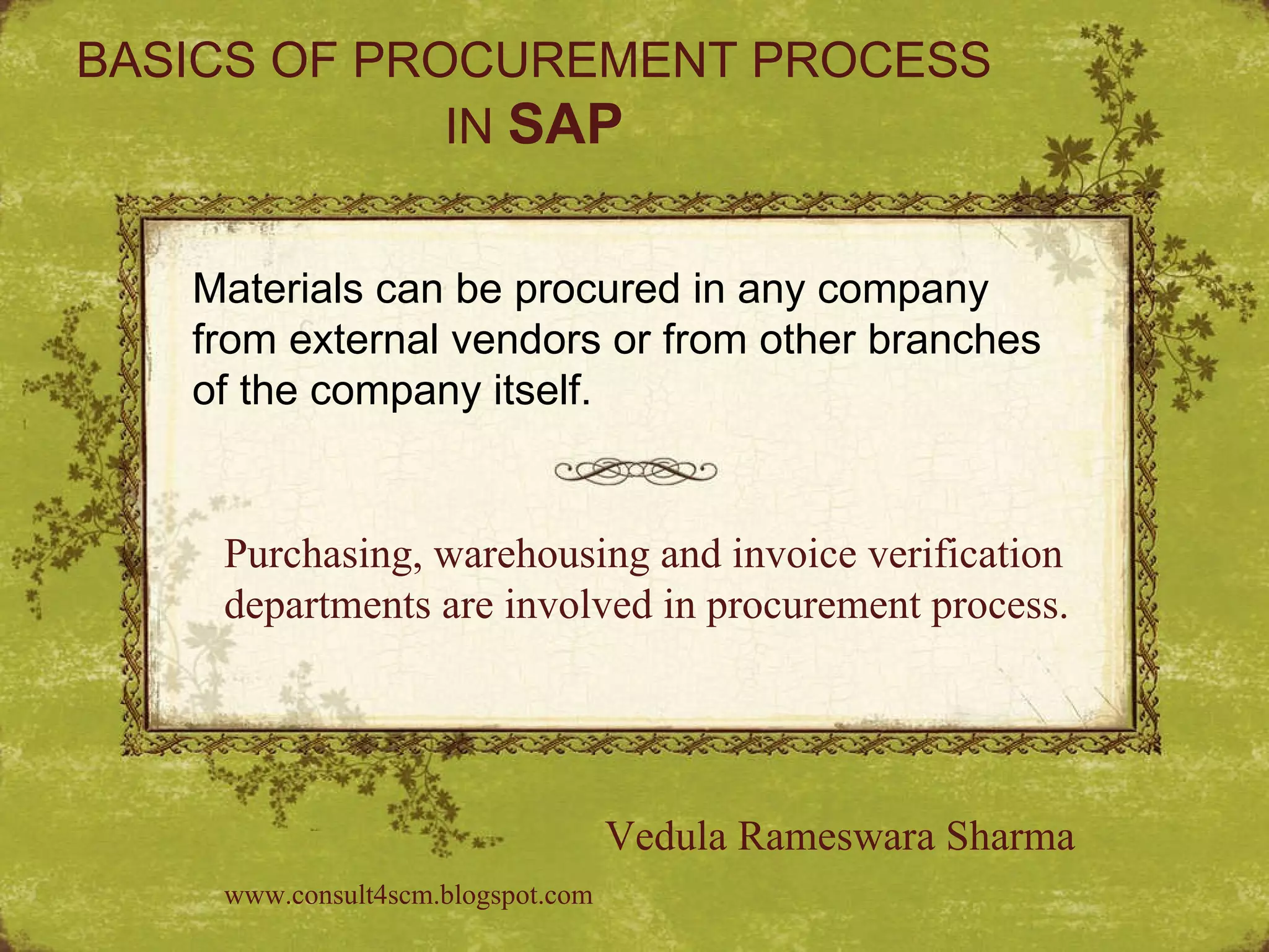 Basics Of Procurement Process | PPT