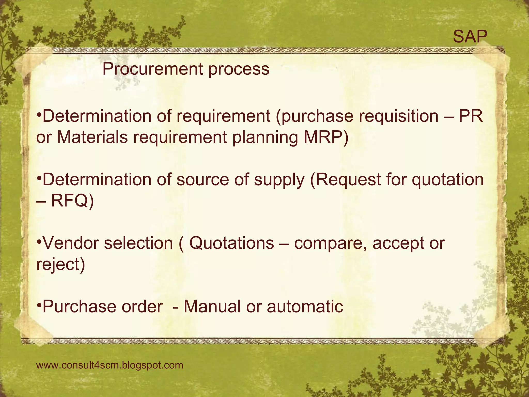 Basics Of Procurement Process | PPT