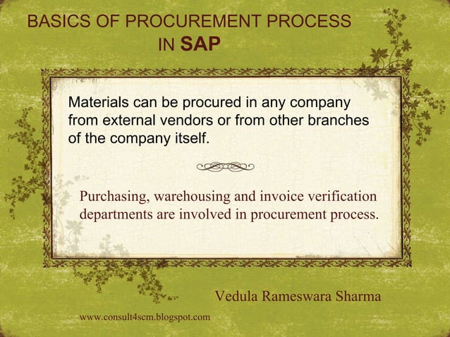 Basics Of Procurement Process | PPT
