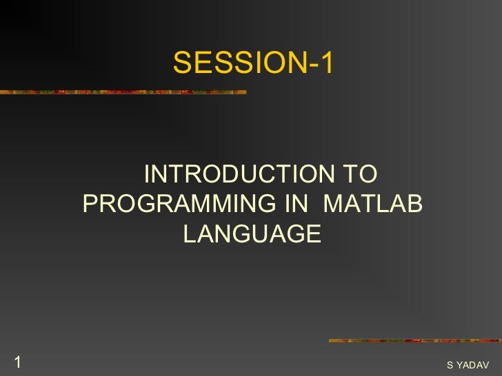 Basics of programming in matlab