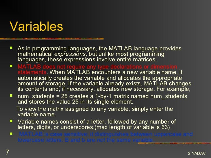 Basics of programming in matlab
