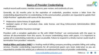 Basics of Provider Credentialing | Provider Credentialing Services | PPTX