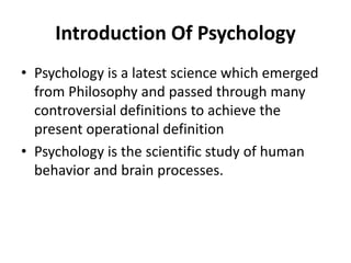Basics of psychology | PPTX