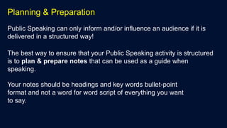 Basics of public speaking | PPTX