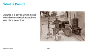 Basics of pumps | PPTX