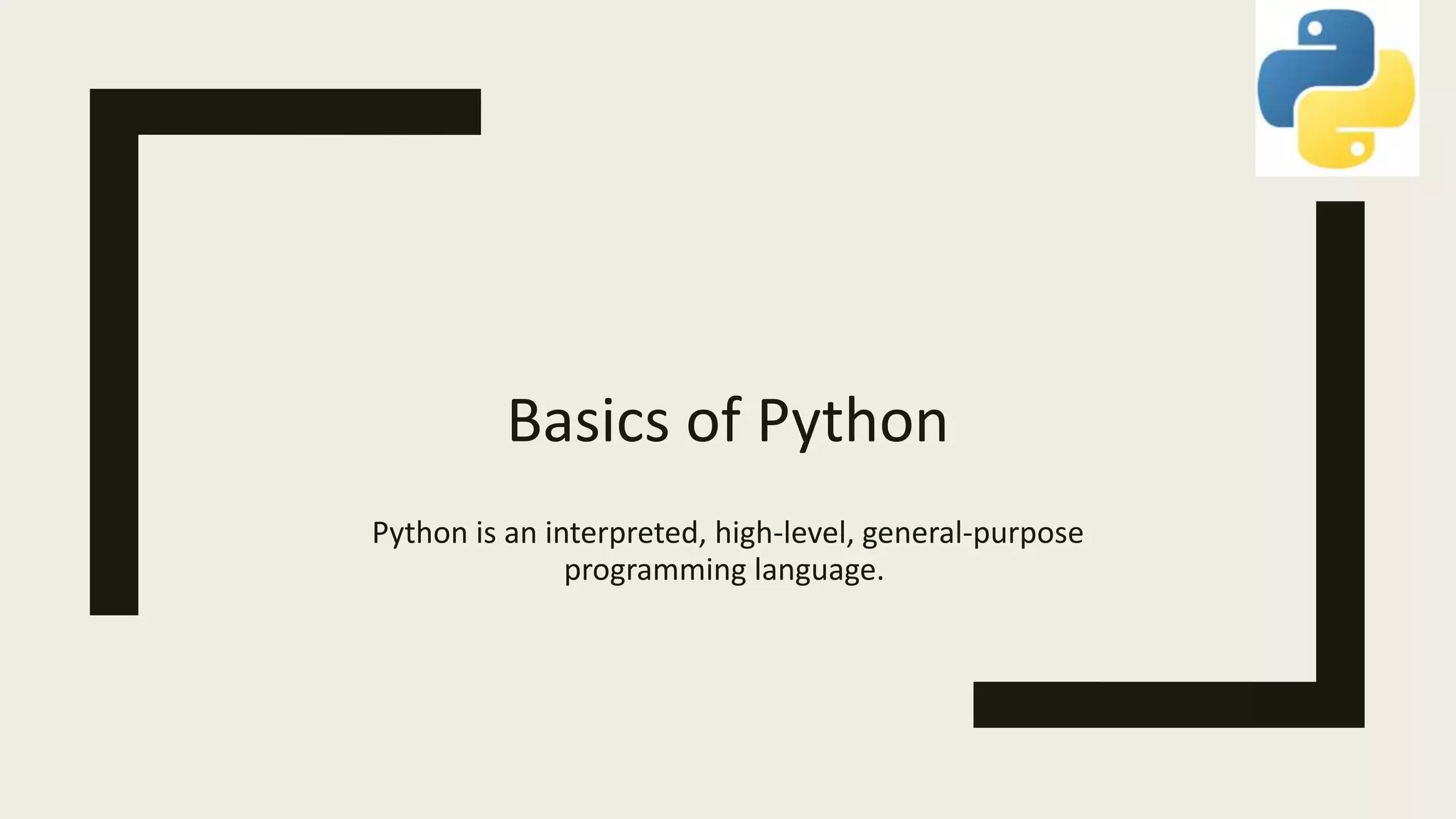 Basics of python | PPTX