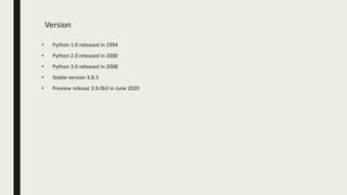 Basics of python | PPT