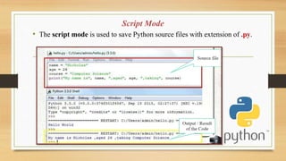 BASICS OF PYTHON usefull for the student who would like to learn on ...