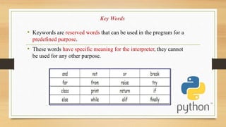 BASICS OF PYTHON usefull for the student who would like to learn on ...