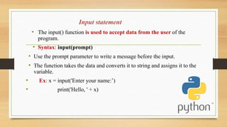 BASICS OF PYTHON usefull for the student who would like to learn on ...