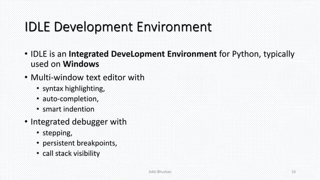 Basics of python programming | PPT
