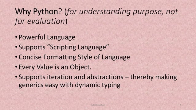 Basics of python programming | PPT