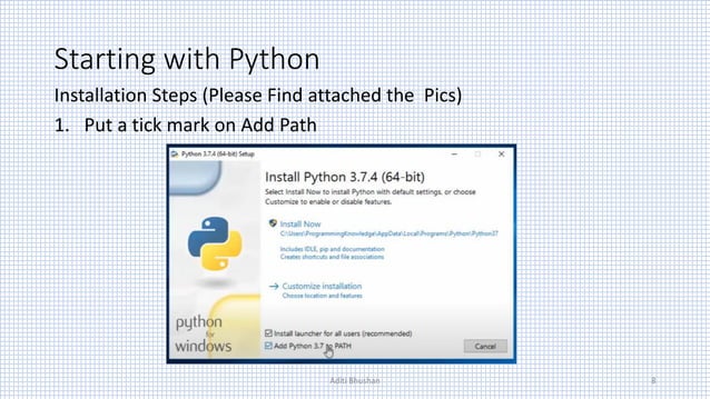 Basics of python programming | PPT