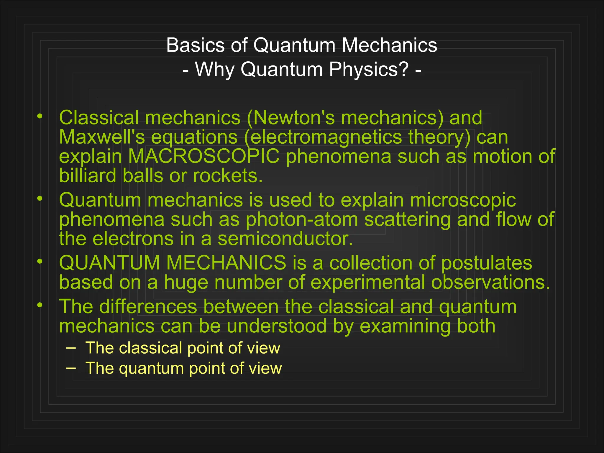 Basics of quantum mechanics ppt for eng. | PPT