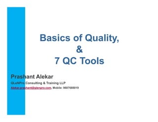 Basics of quality and seven qc tools | PPT