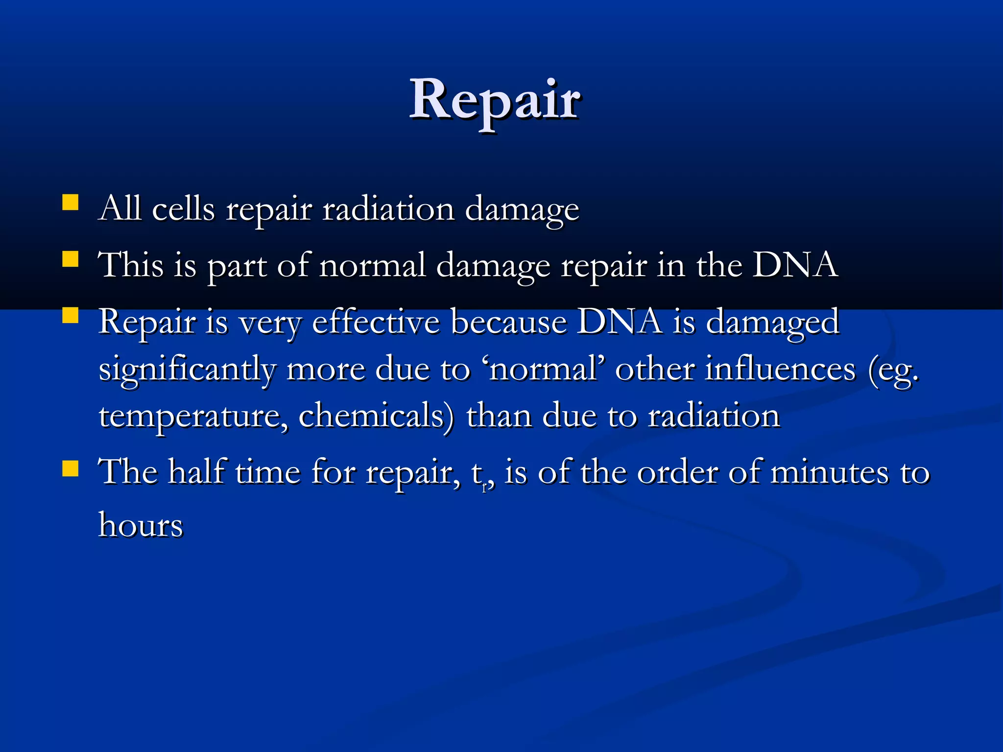 Basics of radiobiology | PPT