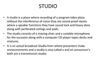 Basics of radio production | PPTX