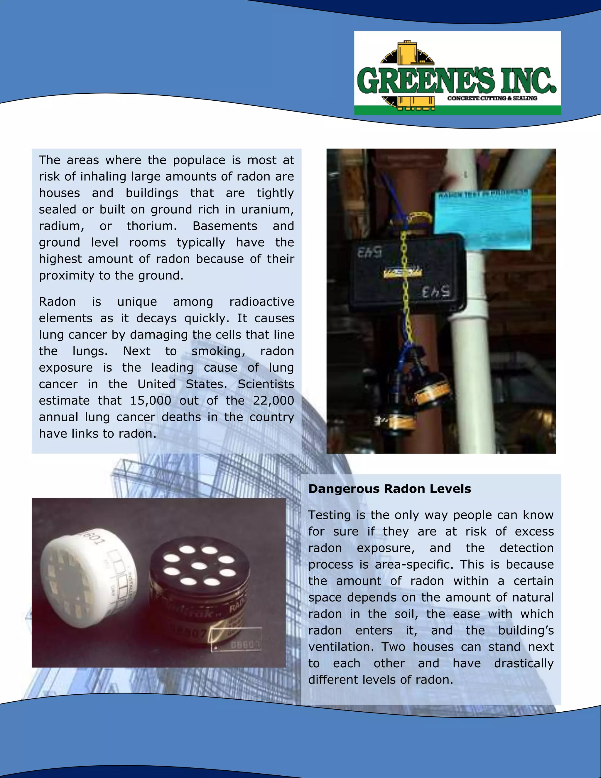 Basics of Radon Testing | PDF