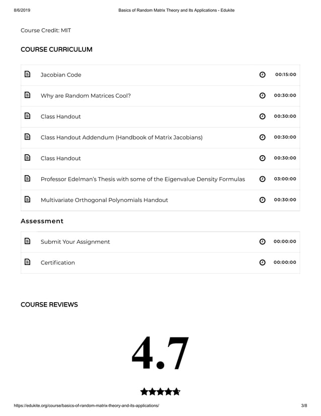 Basics of Random Matrix Theory and Its Applications - Edukite | PDF