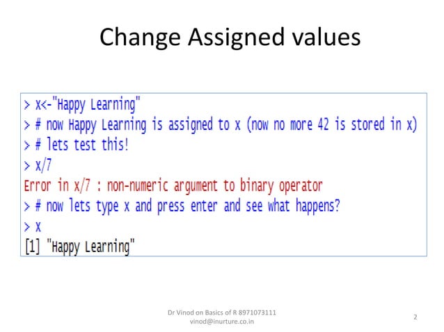 Basics of r commands | PPTX | Technology & Computing