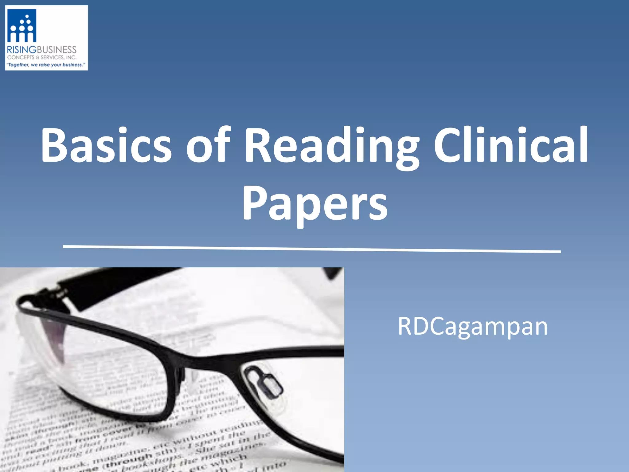 Basics of reading clinical papers | PDF