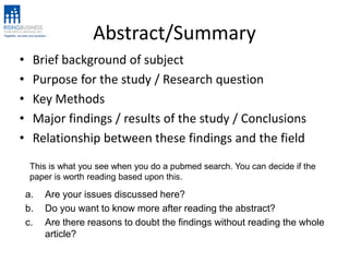 Basics of reading clinical papers | PDF