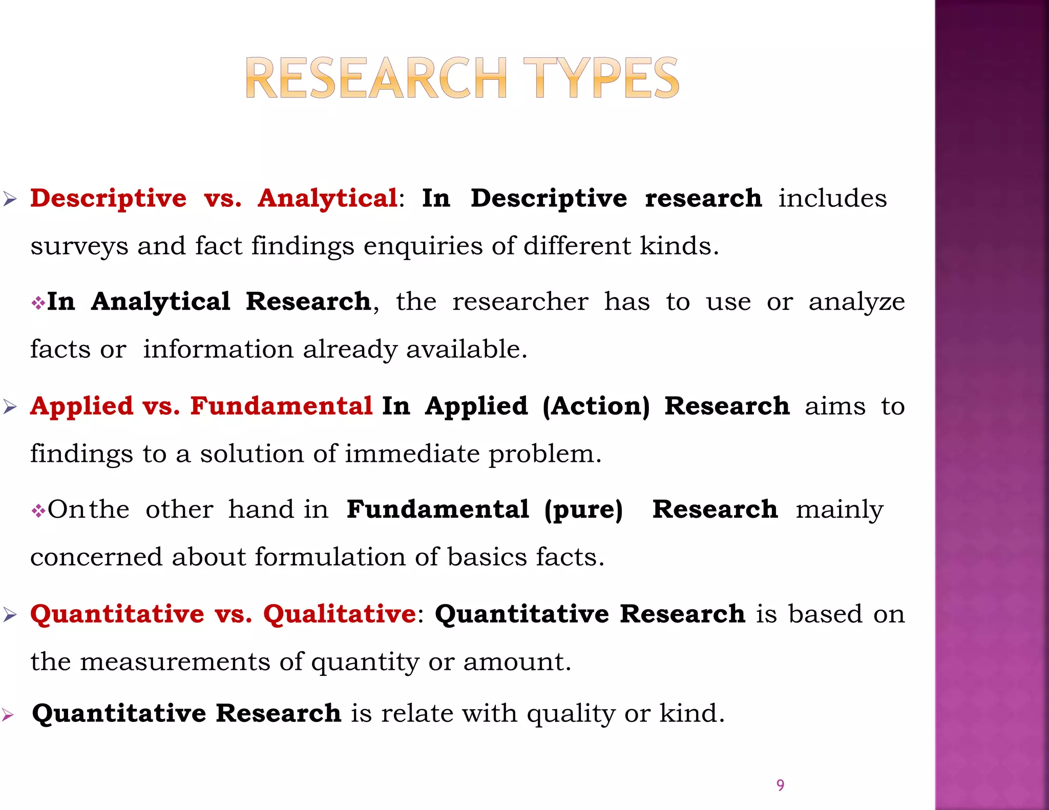 Basics of research in research methodology | PPTX