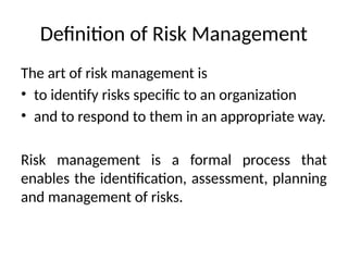Basics of risk management : complete guide | PPT