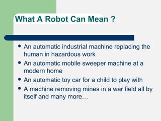 Basics of robotics | PPT