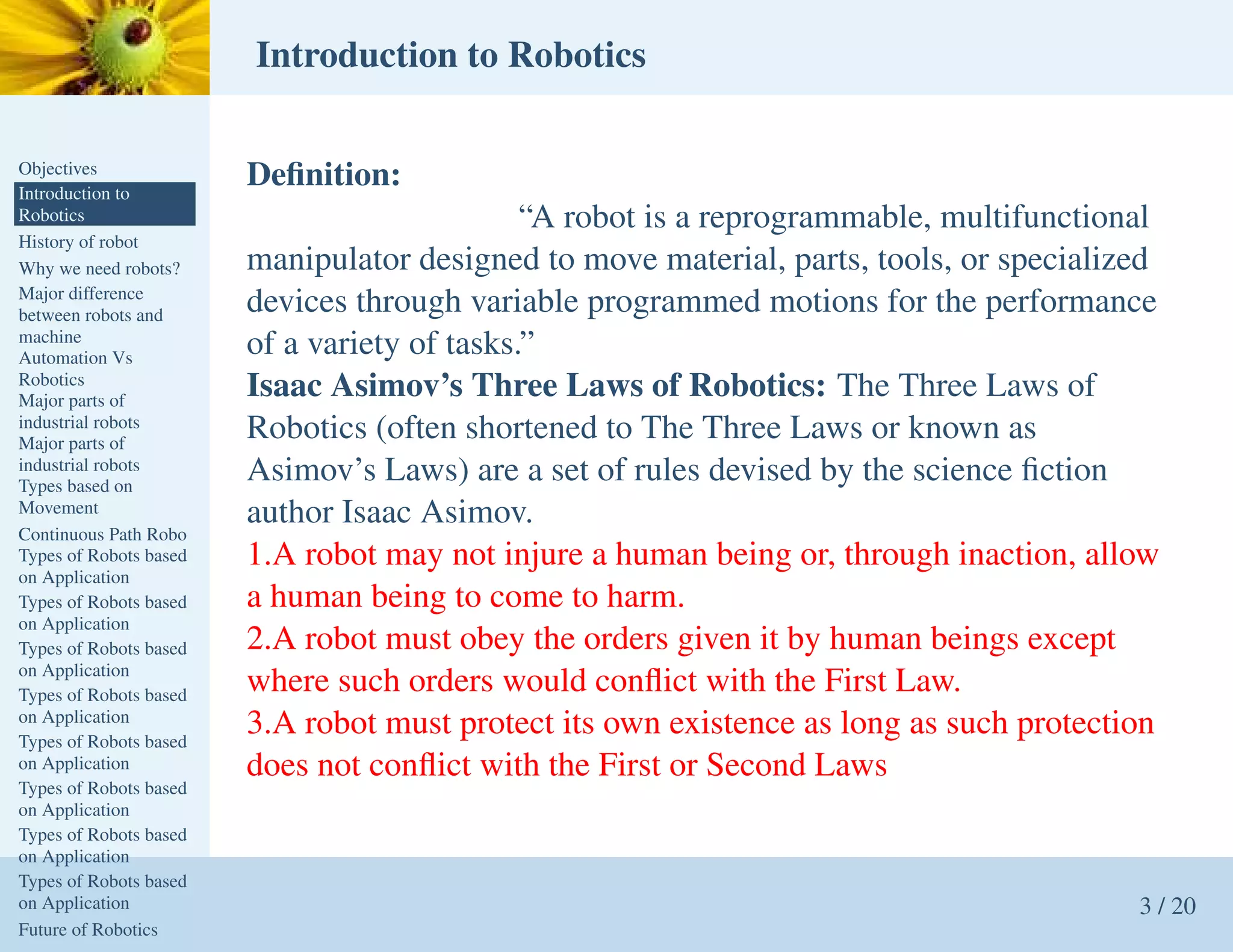 Basics of robotics | PPT