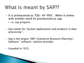 Basics of sap | PPT