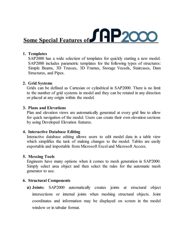 Basics of sap2000 | DOCX | Computer Software and Applications | Computing