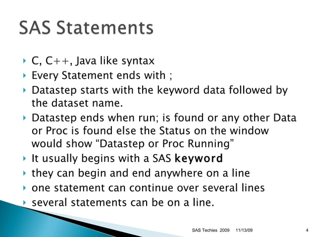 Basics Of SAS Programming Language | PPT Basics Of SAS Programming Language | PPT