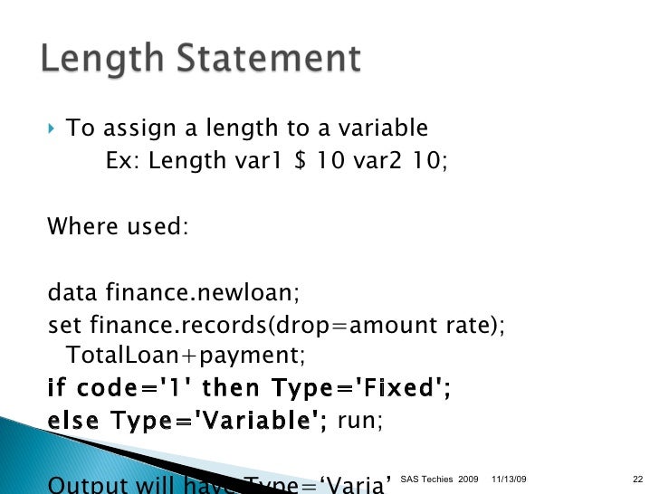 Basics Of SAS Programming Language