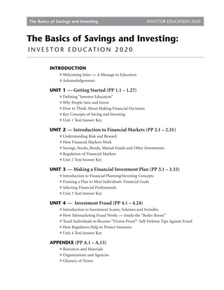 Basics of Saving and Investing | PDF