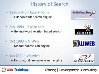 Basics of Search Engines and Algorithms | PPTX | Search | Internet