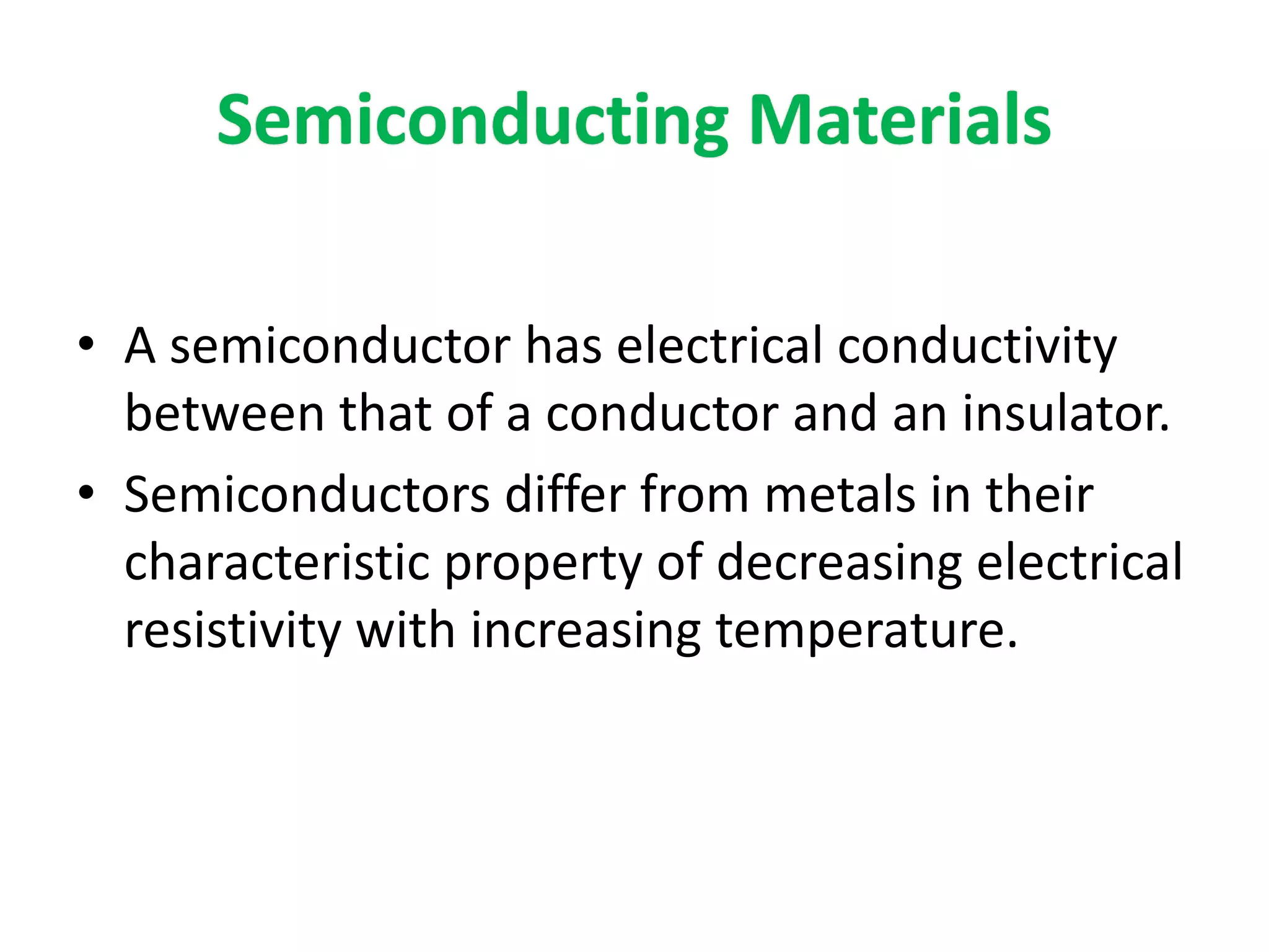 Basics of semiconducting materials | PPTX