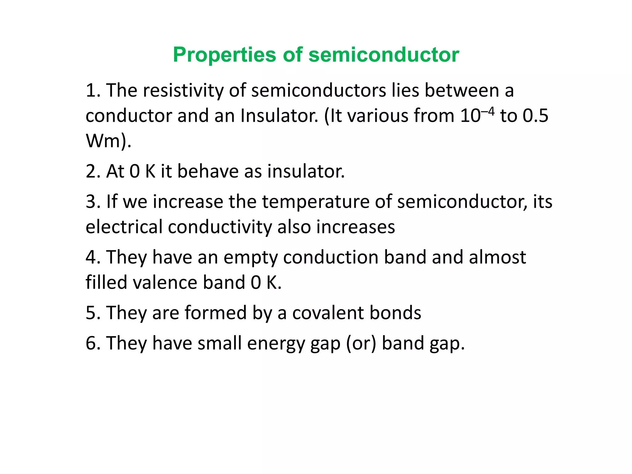 Basics of semiconducting materials | PPTX
