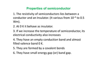 Basics of semiconducting materials | PPTX