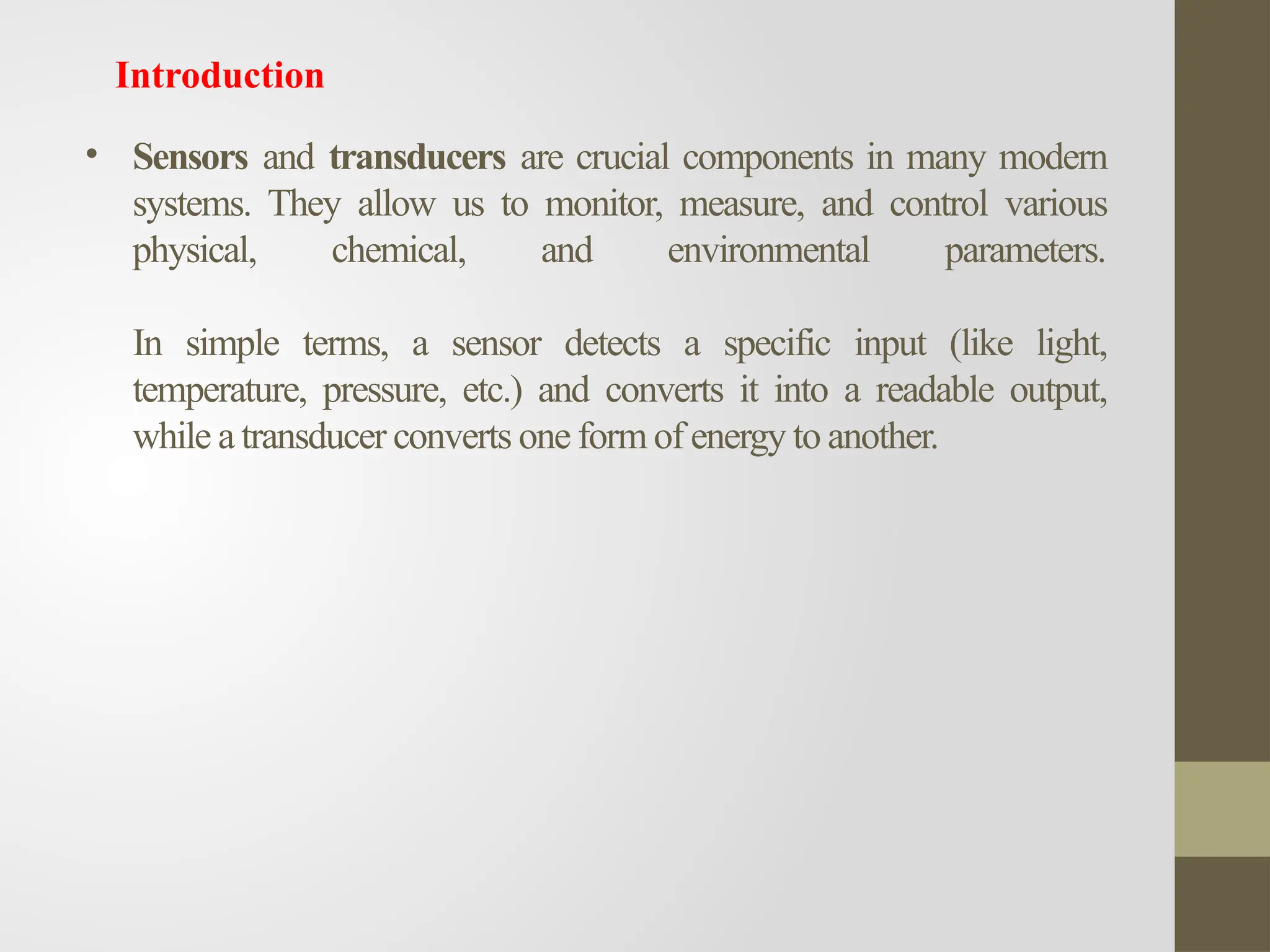 Basics of Sensors and Transducers. pptx | PPTX