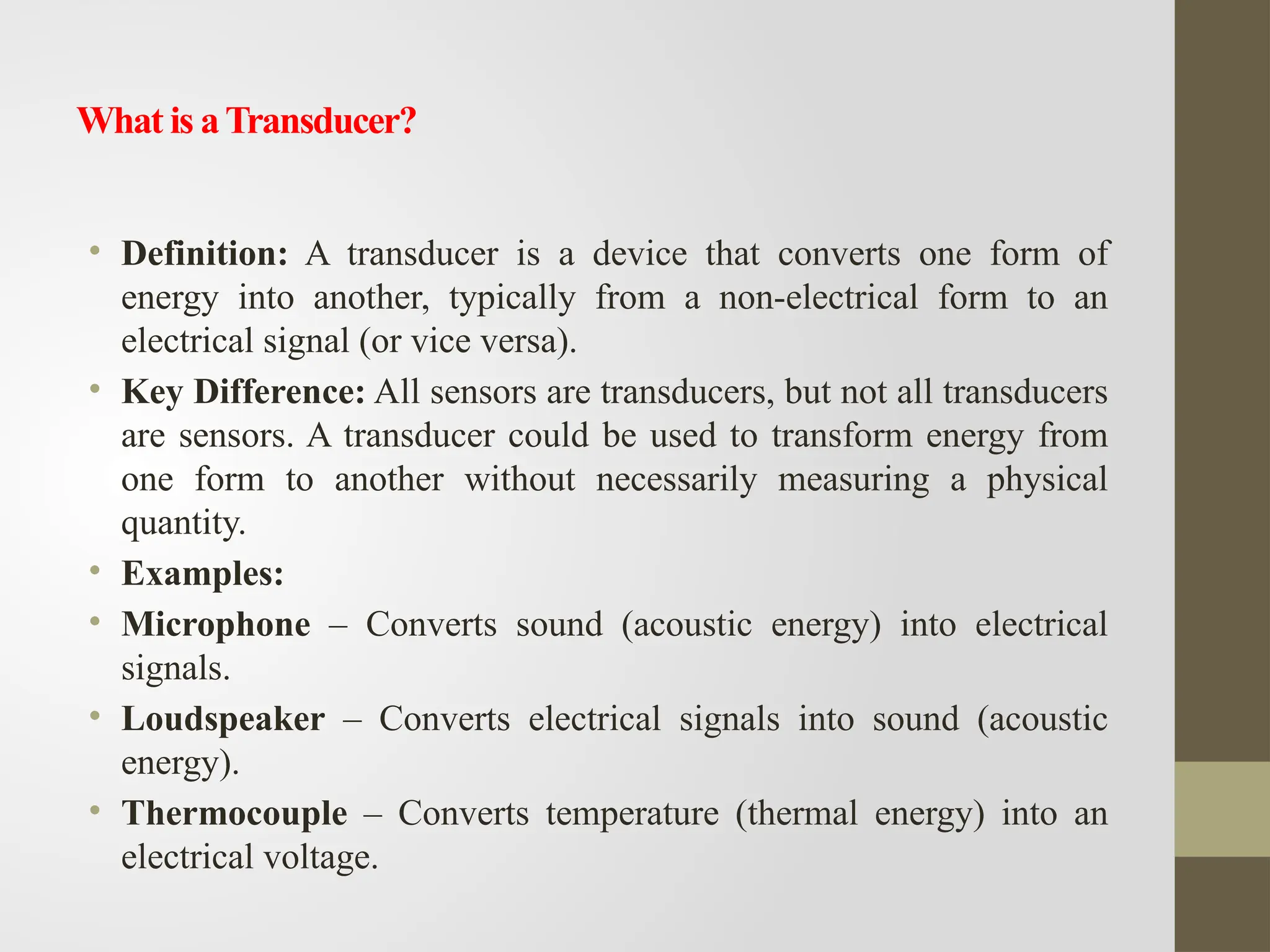 Basics of Sensors and Transducers. pptx | PPTX