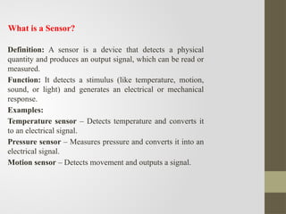 Basics of Sensors and Transducers. pptx | PPTX