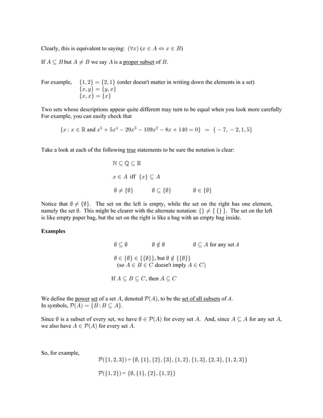 Basics of set theory | PDF