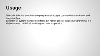 Basics of shell programming | PPTX | Operating Systems | Computer ...