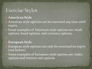 Basics Of Simple Options | PPT