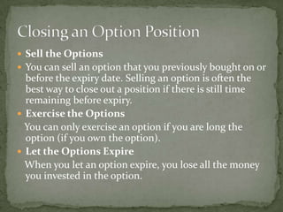 Basics Of Simple Options | PPT